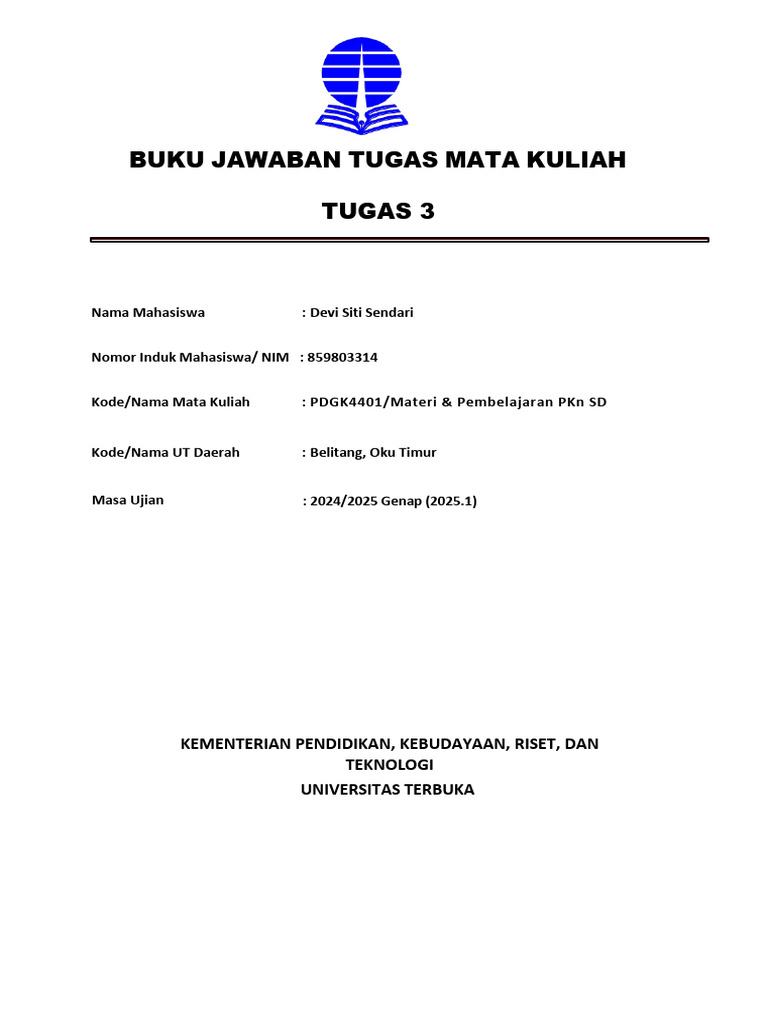 Tugas 3 Materi Dan Pembelajaran PKn SD | PDF