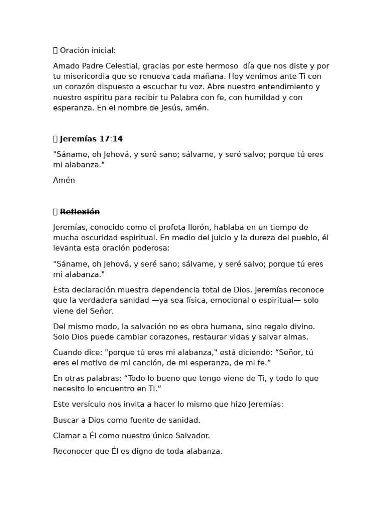 Jeremias 17 14 | PDF