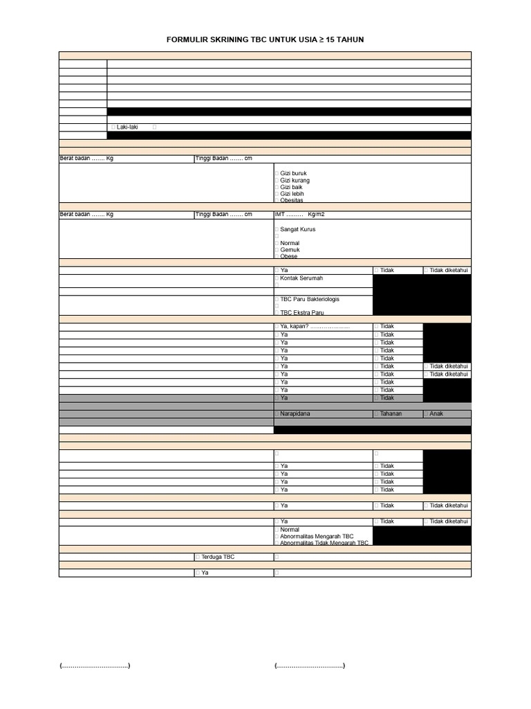 Kuesioner Skrining Gejala TBC | PDF
