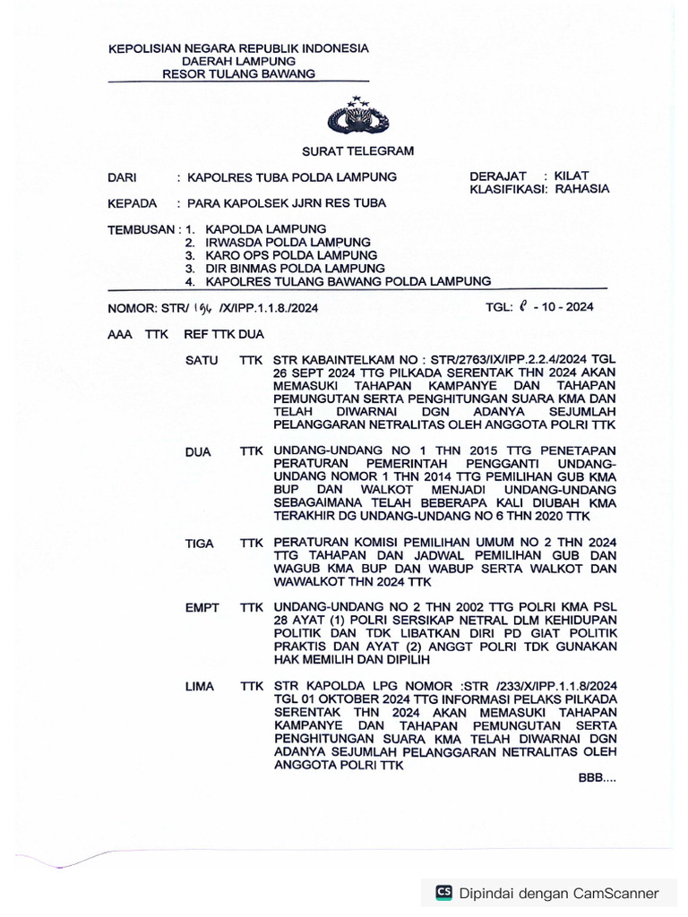 Imbauan Netralitas Polri | PDF