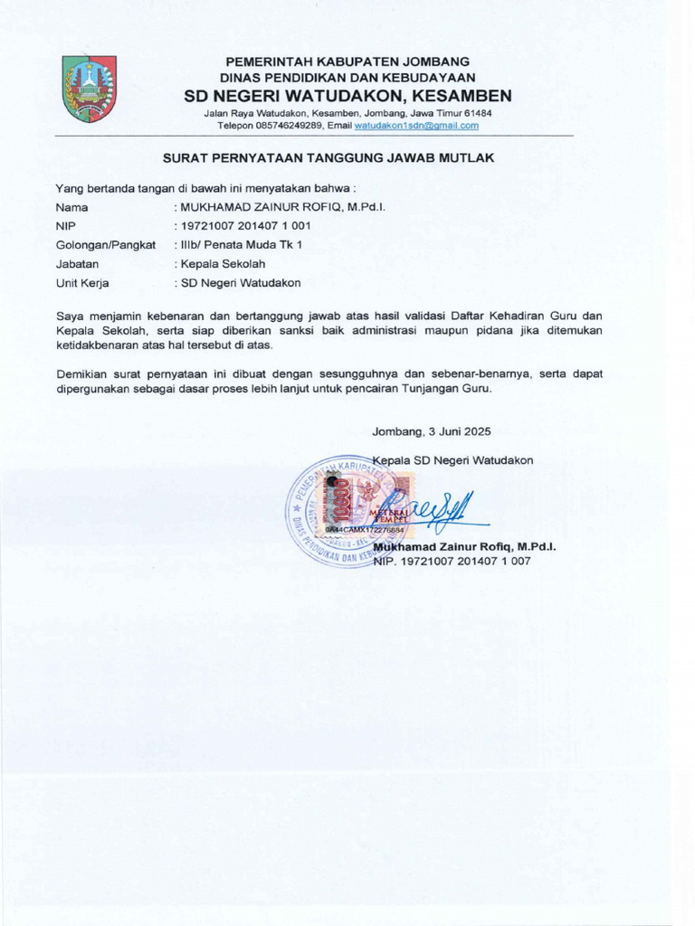 SPTJM Kehadiran | PDF