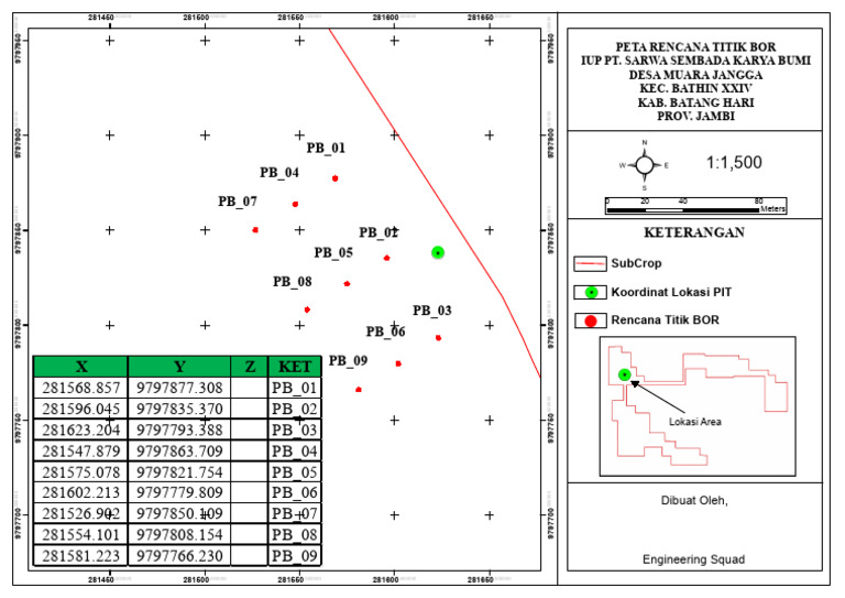 Peta Rencana Titik Bor PIT CPP | PDF