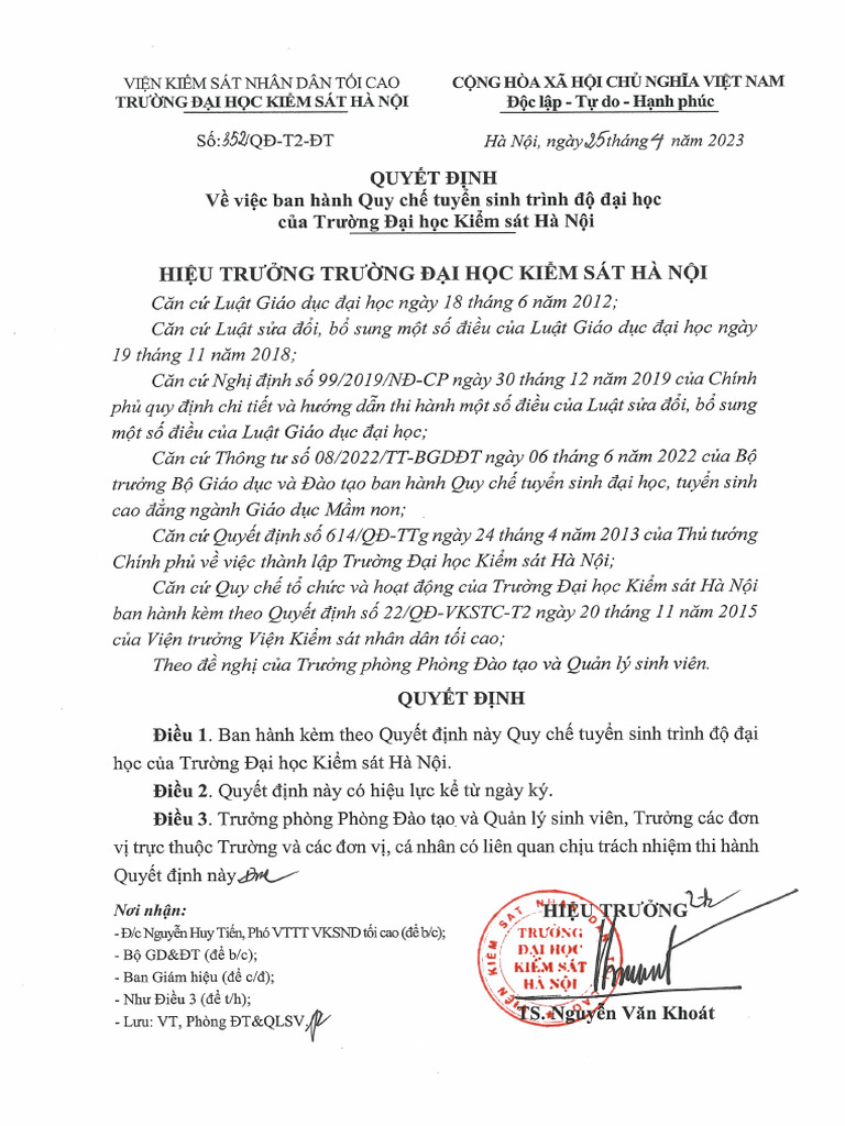 Quy - Che - 2023 TRUONG DAI HOC CHAU A | PDF