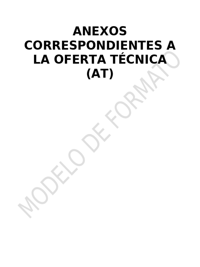Anexo 4 Formatos de Los Anexos Técnicos | PDF | Presupuesto