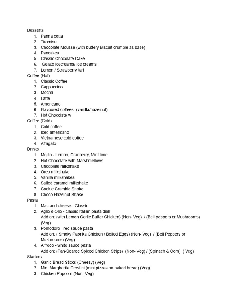 Menu | PDF