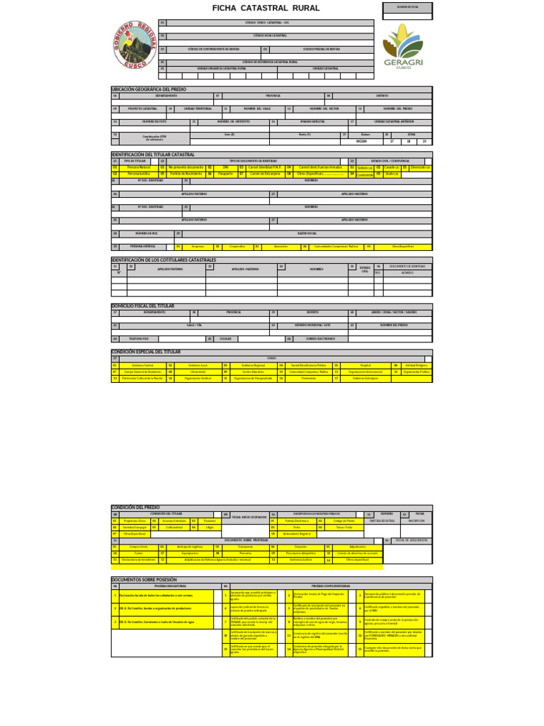 Ficha Catastral Rural | PDF