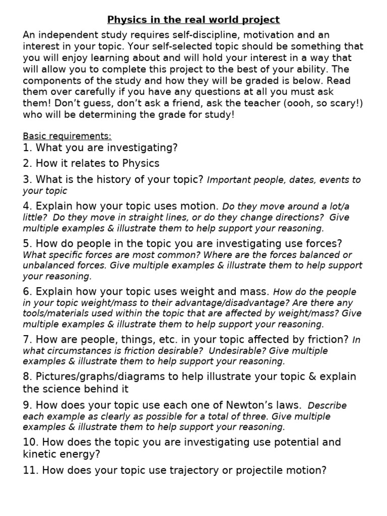 Physics in The REAL World Project | PDF | Force | Newton's Laws Of Motion