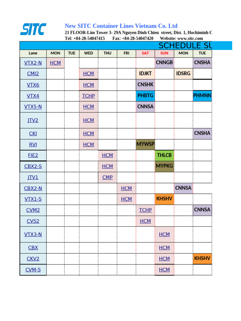 Sitc Shipping Schedule May 2025 1505 | PDF