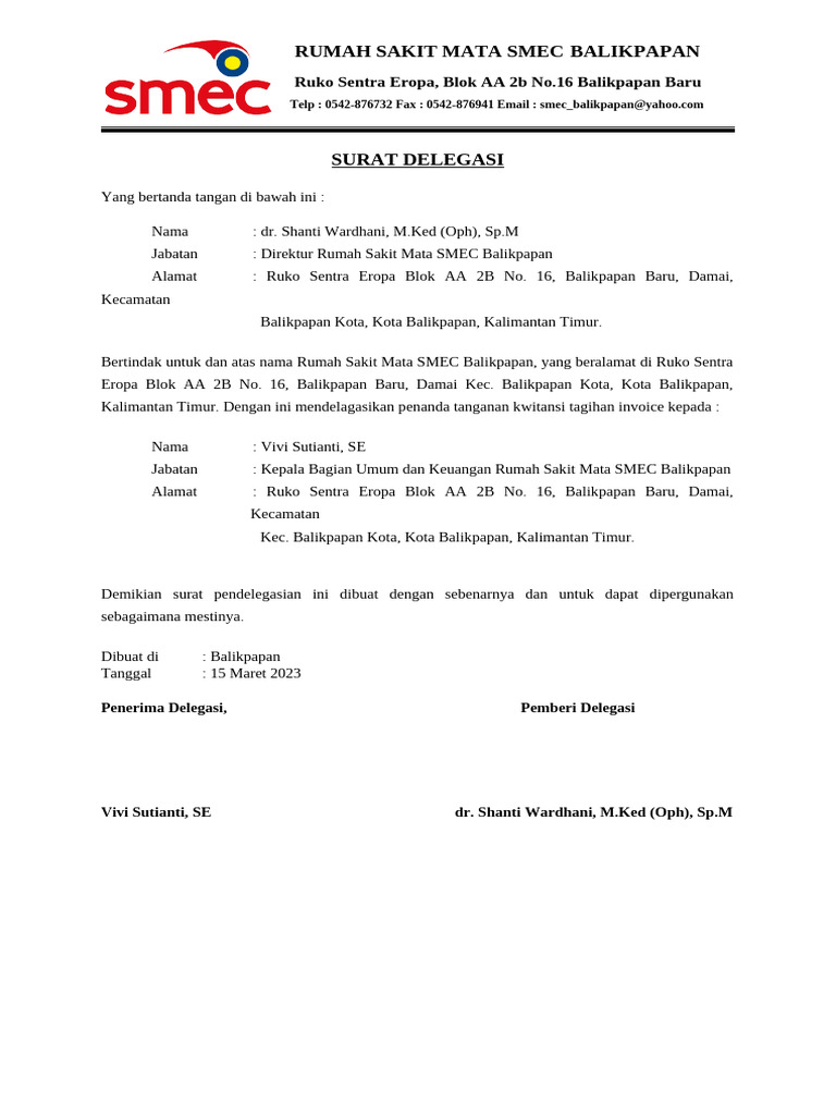 Surat Delegasi | PDF
