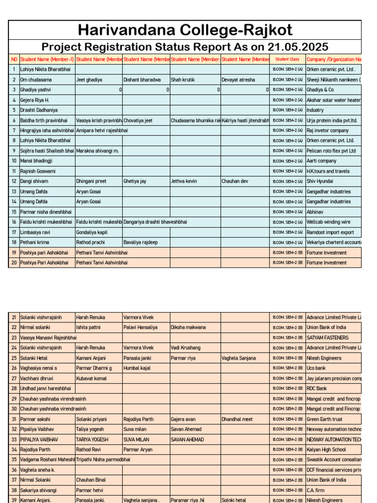 Nena Vavadiya Project Registration Report | PDF