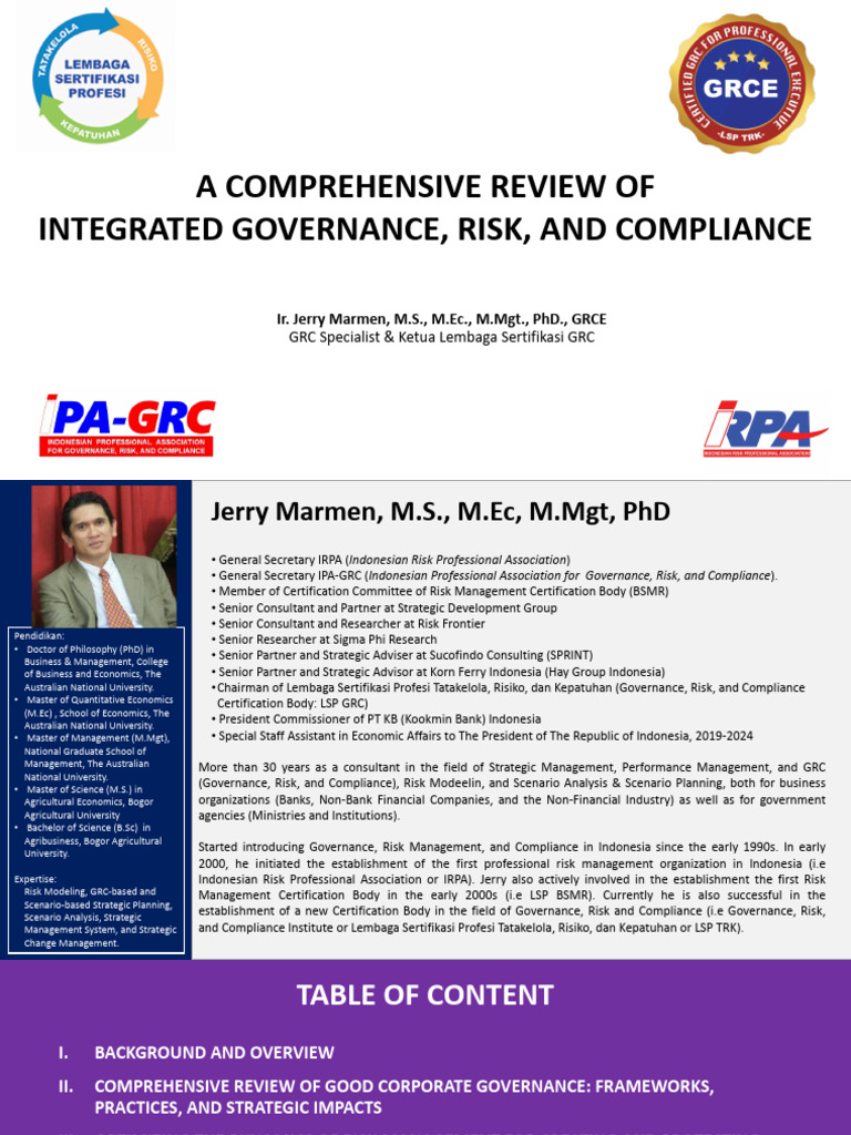 Integrasi GRC Versi 15.9 Kemenkeu Jerry Marmen | PDF | Governance ...