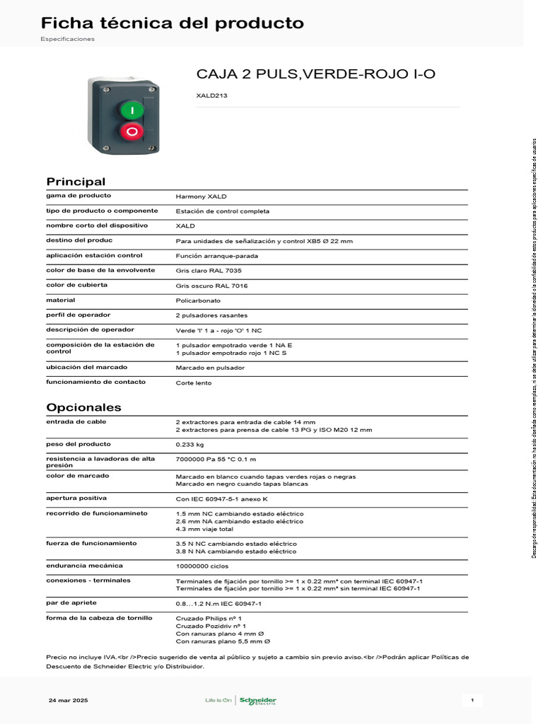 Schneider Electric Harmony-XALD-XALK XALD213 | PDF | Electricidad ...