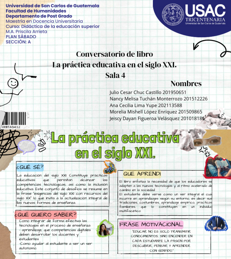 Conversatorio de Libro La Práctica Educativa en El Siglo XXI. Sala 4 (1) - Comprimido | PDF ...