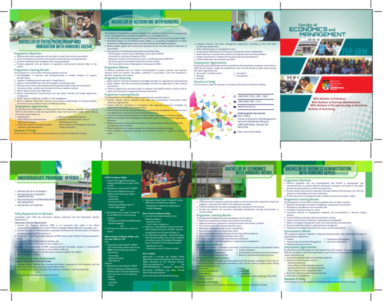 Compressed Undergrad Brochure English | PDF | Entrepreneurship | Accounting