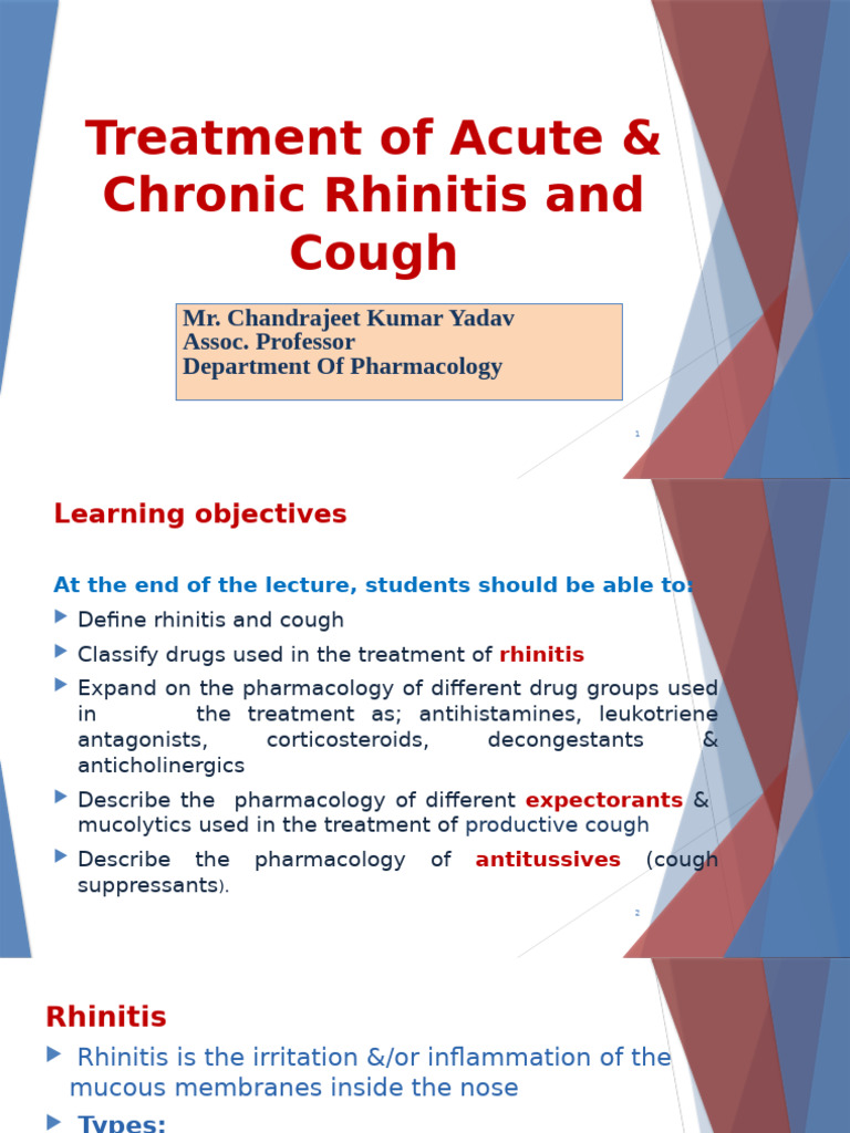 8-Treatment of Acute and Chronic Rhinitis and Cough | PDF | Drugs