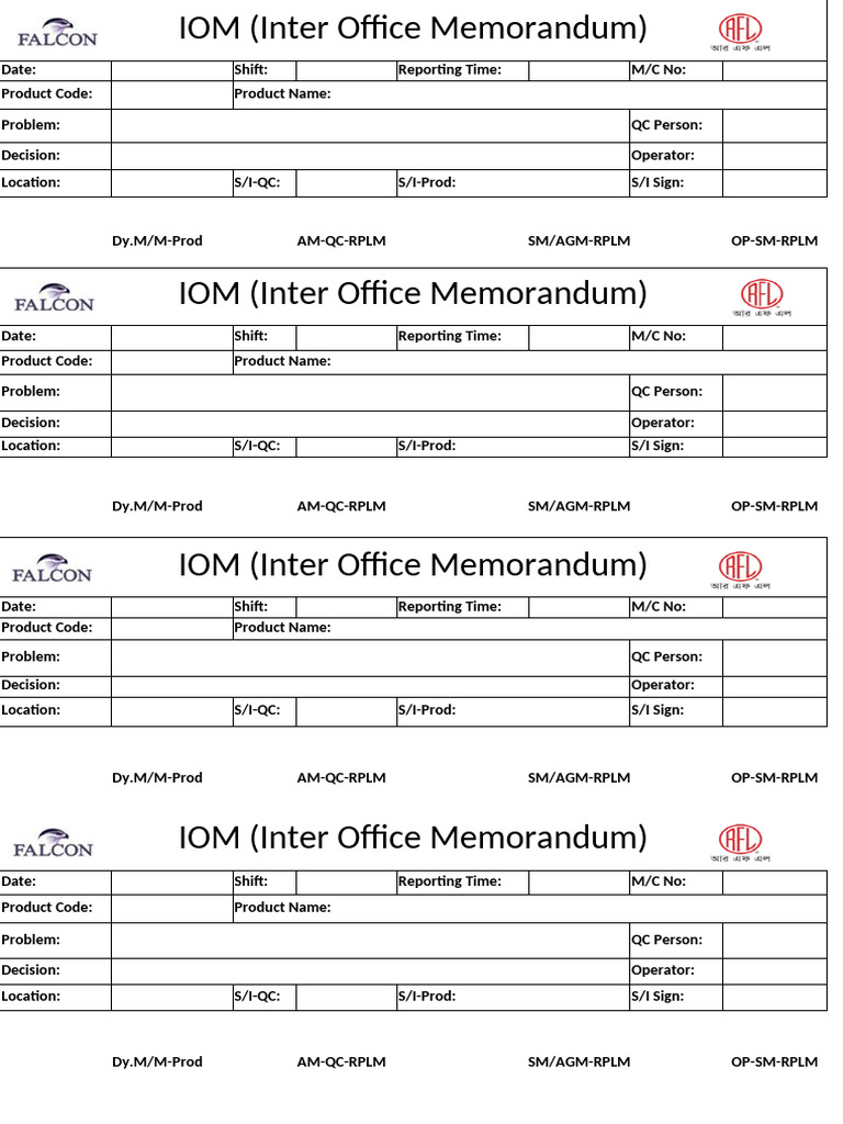 Product IOM Form-RPLM | PDF