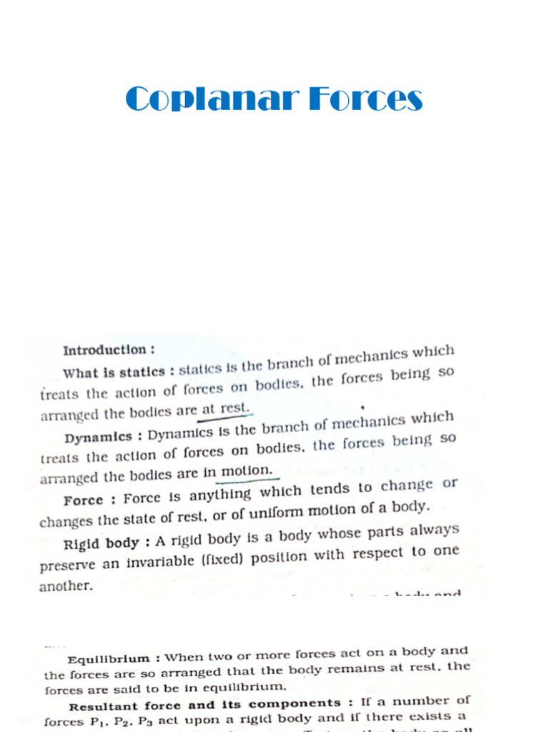 Coplanar Forces | PDF