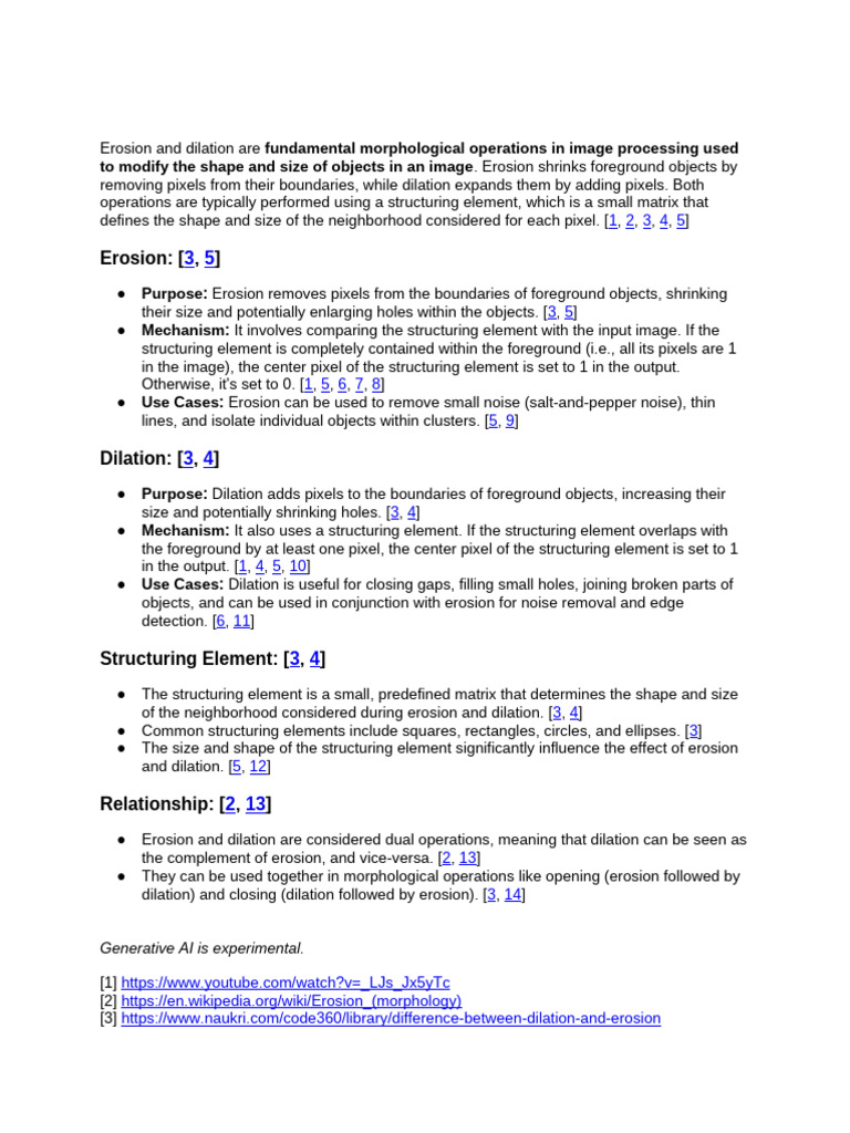 Erosion and Dilation in Image Processing | PDF | Shape | Imaging