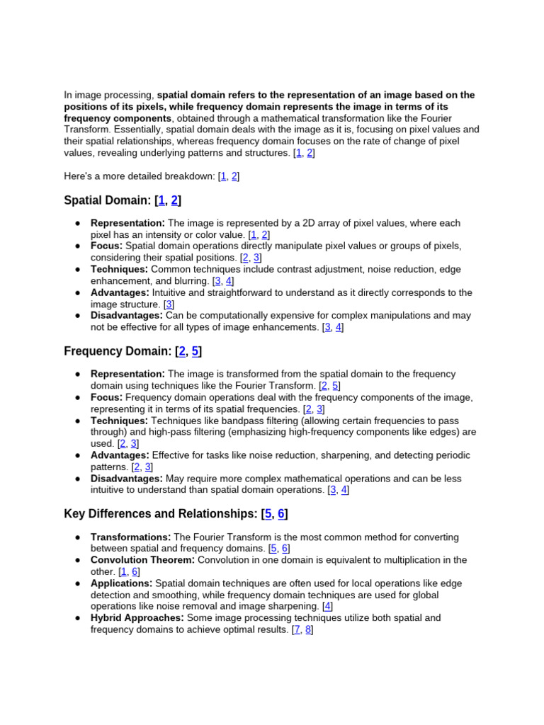 Spatial and Frequency Domain | PDF | Digital Signal Processing | Signal Processing