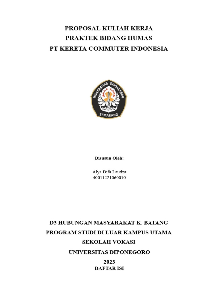 Contoh Proposal Magang | PDF
