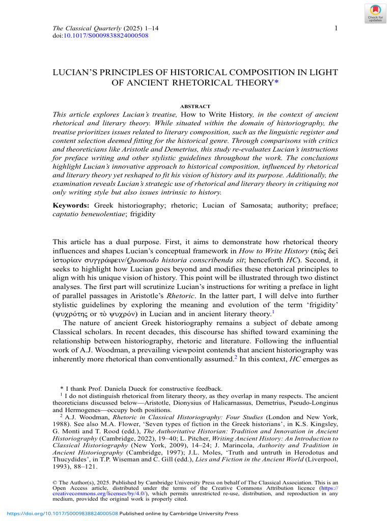 Div Class Title Lucian S Principles of Historical Composition in Light ...