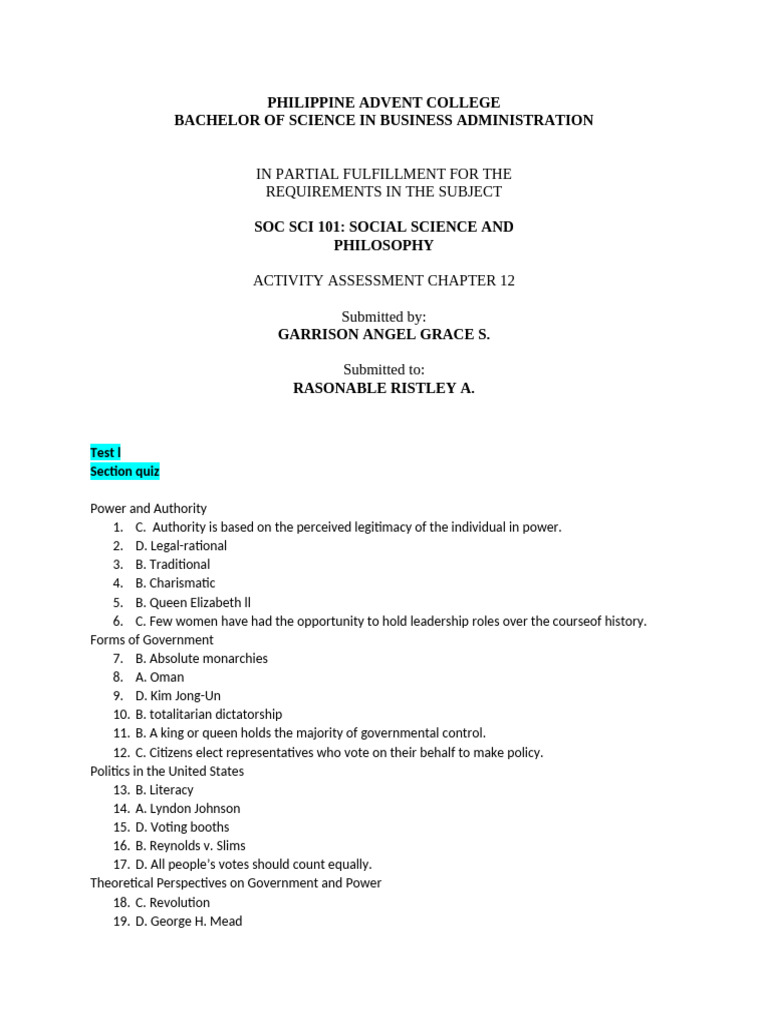 SSP Chapter 13 (Garrison, Angel Grace) Batch 4 | PDF | Political ...