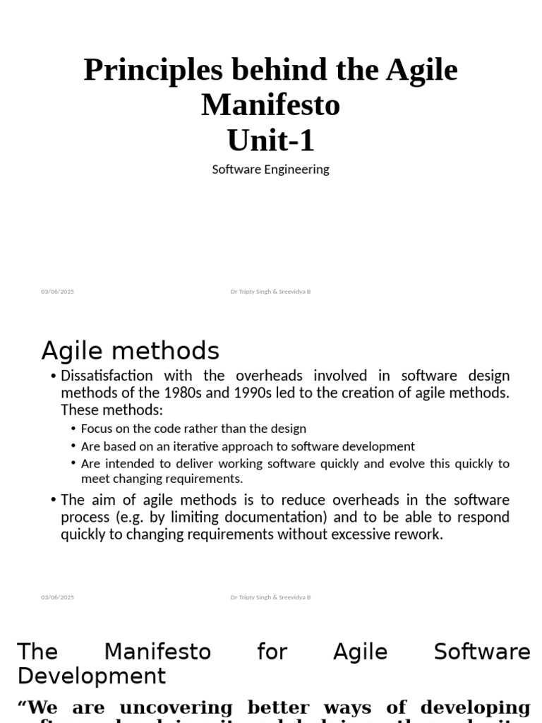 LECT 4 Agile Manifesto | PDF | Agile Software Development | Systems Engineering