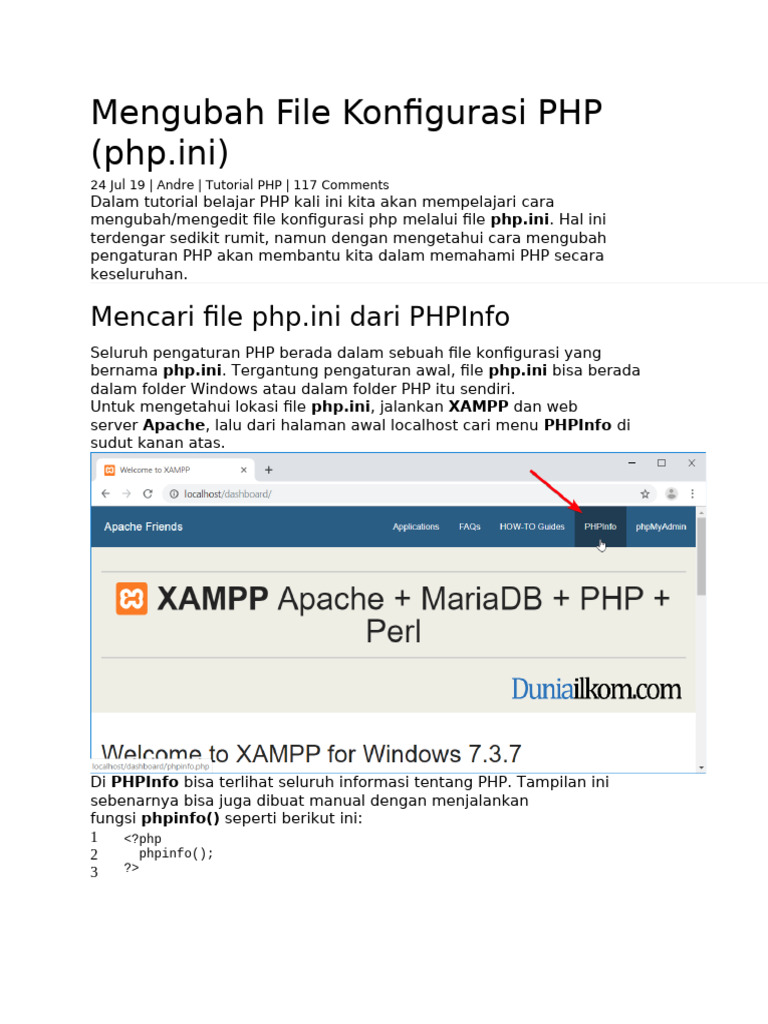 8 Mengubah File Konfigurasi PHP | PDF