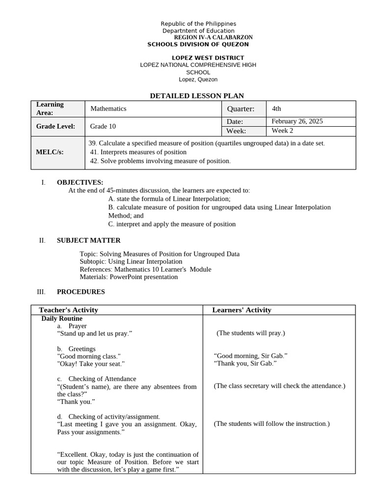DLP Linear Interpolation Grouped Data 2 | PDF | Percentile | Interpolation