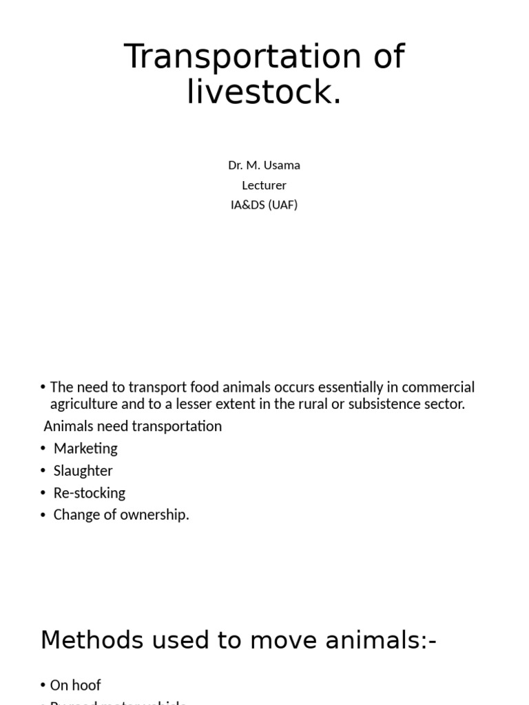 Livestock Transportation Guidelines | PDF | Cattle | Livestock