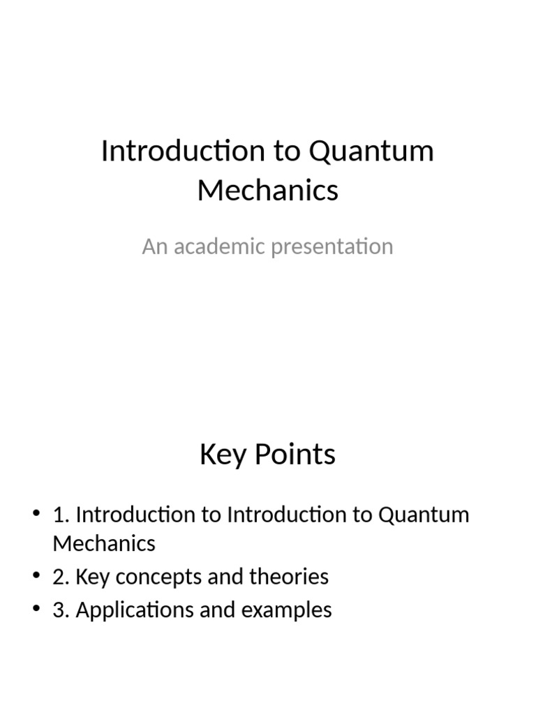 Introduction To Quantum Mechanics | PDF