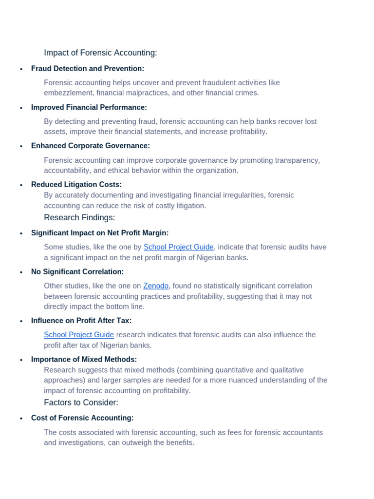 Impact of Forensic Accounting | PDF