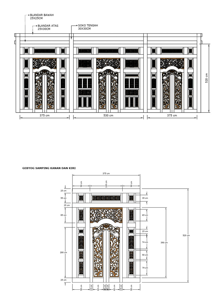 Detail Ukuran Gebyog-1 | PDF