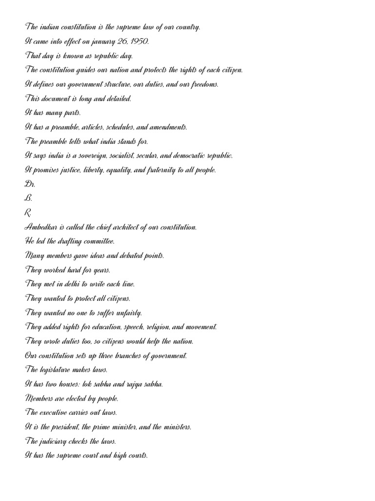 Indian Constitution Essay Line by Line Dynalight | PDF | Government ...