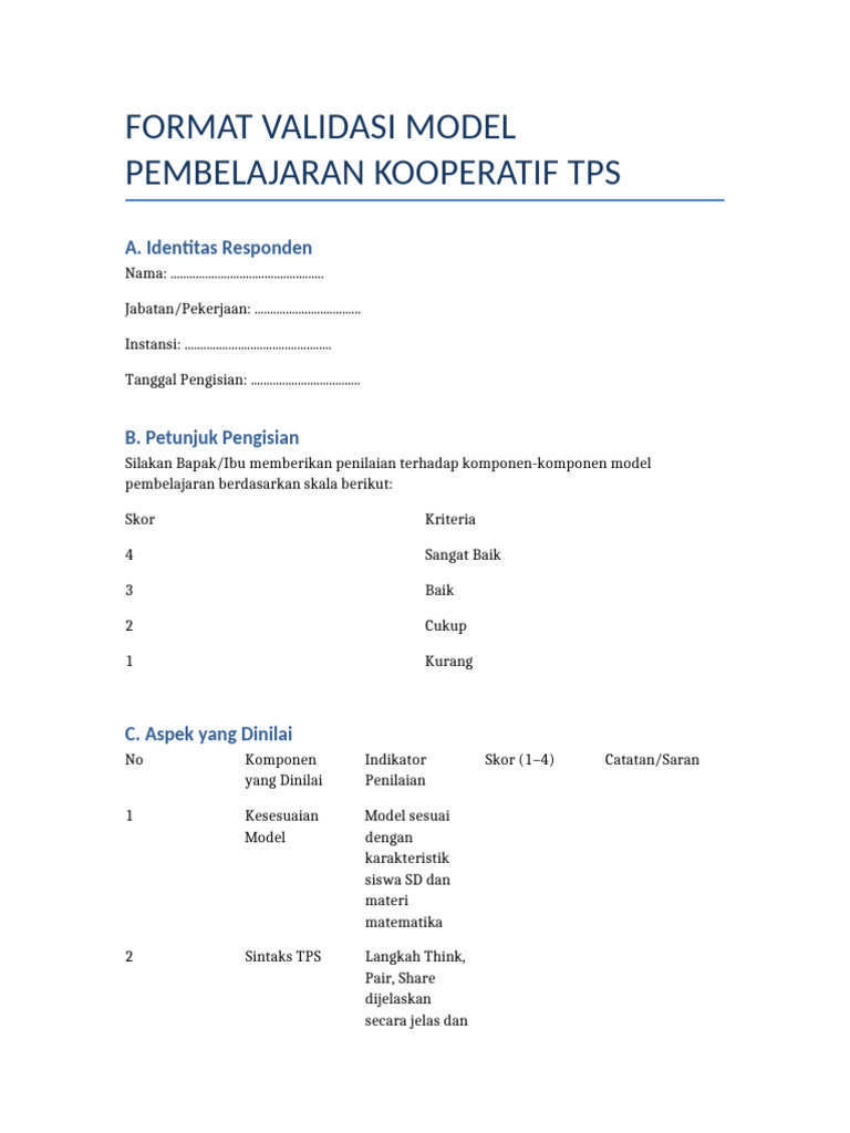 Format Validasi TPS | PDF