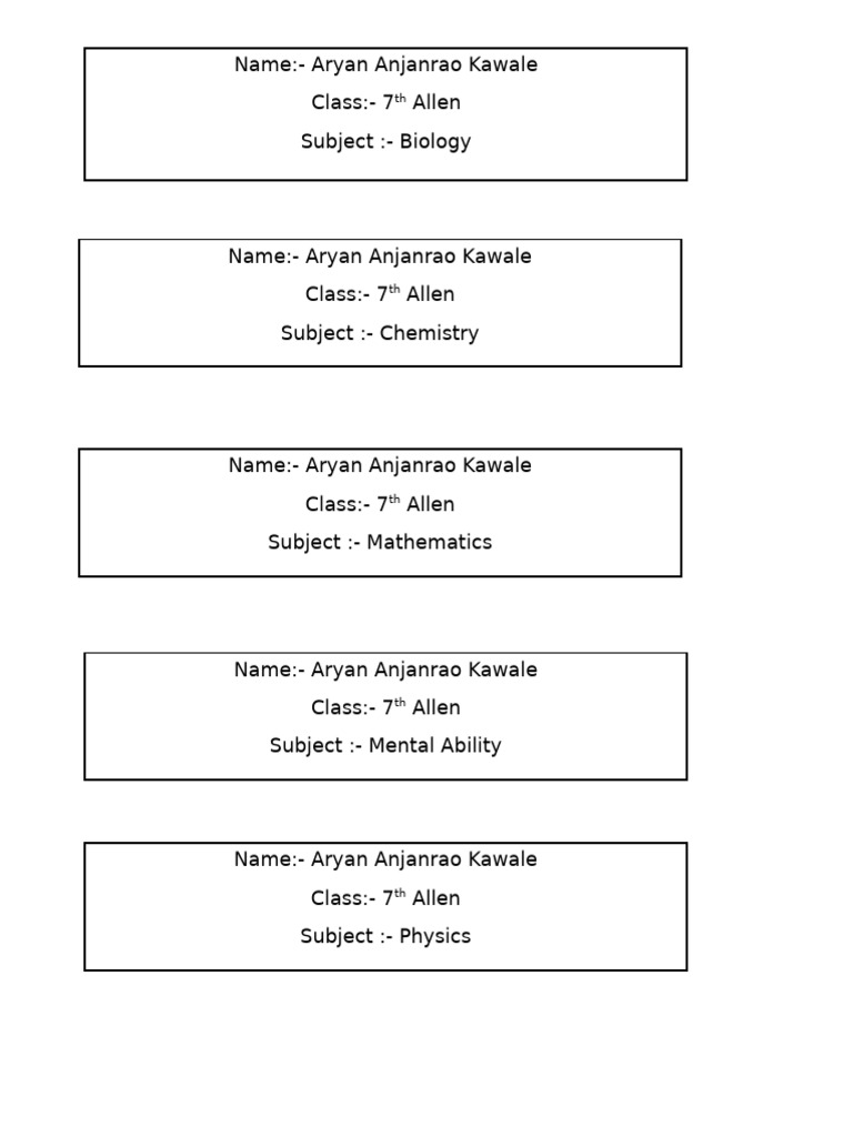 Names of Notebooks | PDF