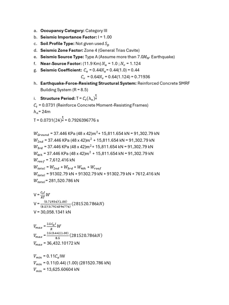 Seismic Load Computation | PDF | Applied And Interdisciplinary Physics | Geological Hazards