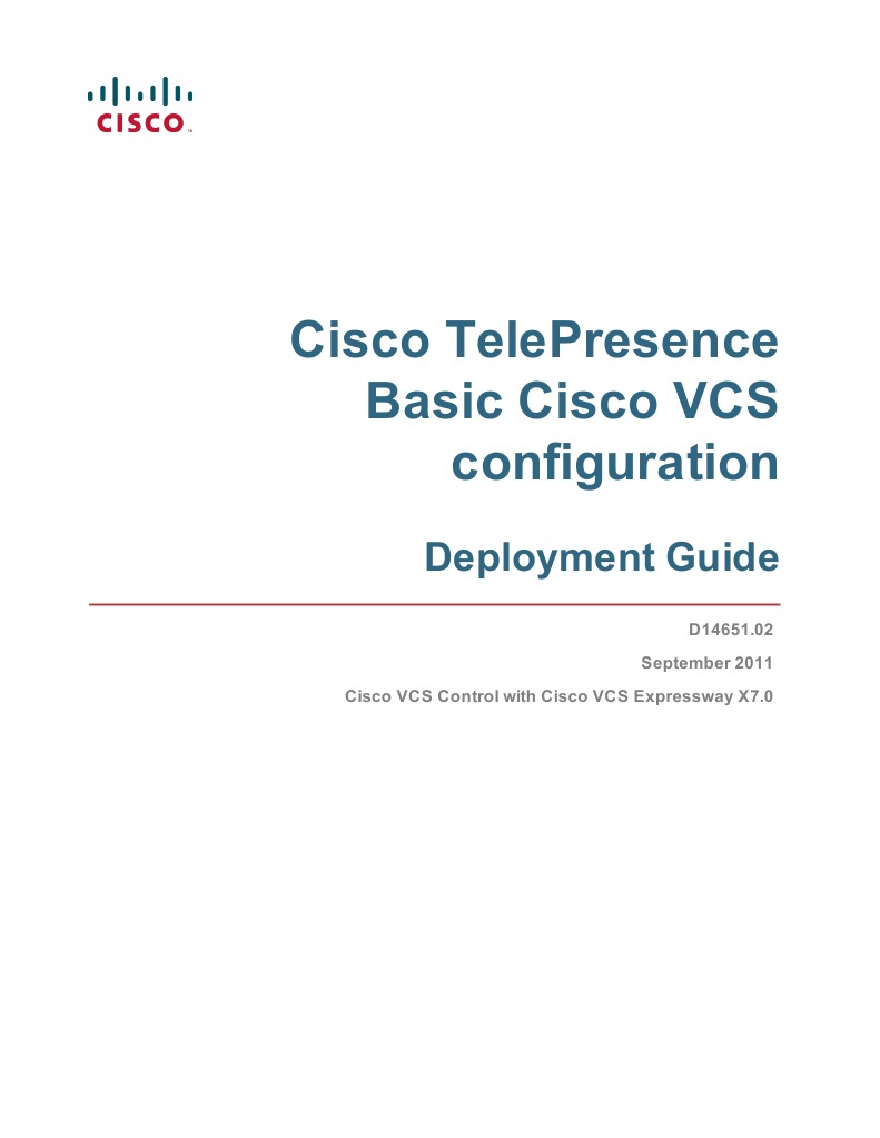 Cisco Vcs Basic Configuration Cisco Vcs Control With Cisco Vcs Expressway Deployment Guide X7 0
