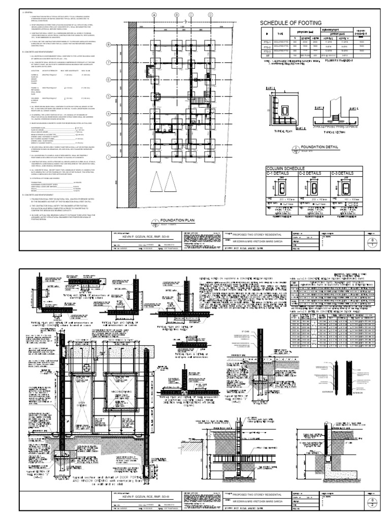 Foundation and Structural Plans for Home | PDF | Concrete | Structural ...