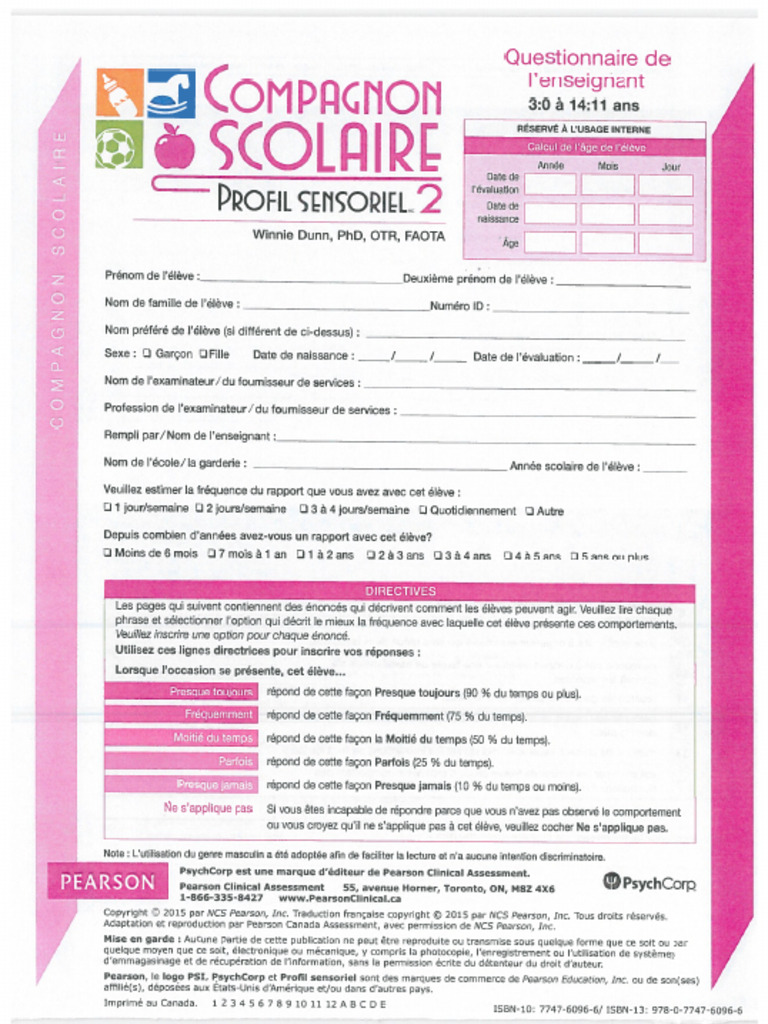 2025 01 Questionnaire Compagnon Scolaire | PDF
