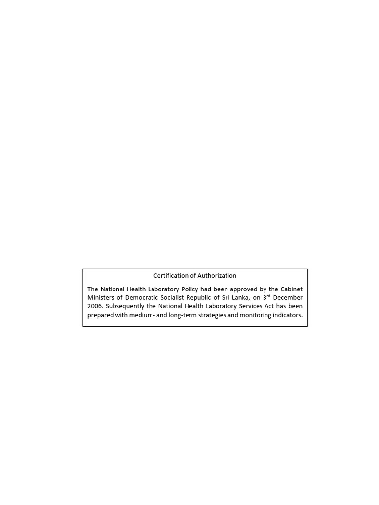 13 National Health Laboratory Policy 2006 | PDF | Laboratories | Health ...