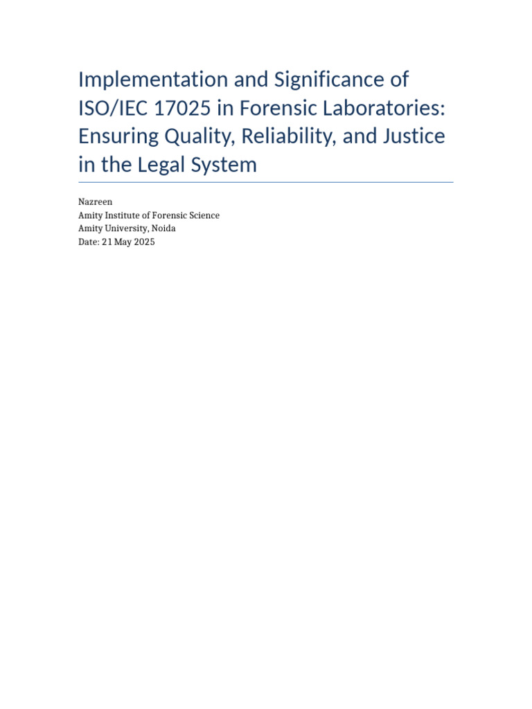 ISO17025 Forensic Paper Part1 | PDF | Forensic Science | Calibration