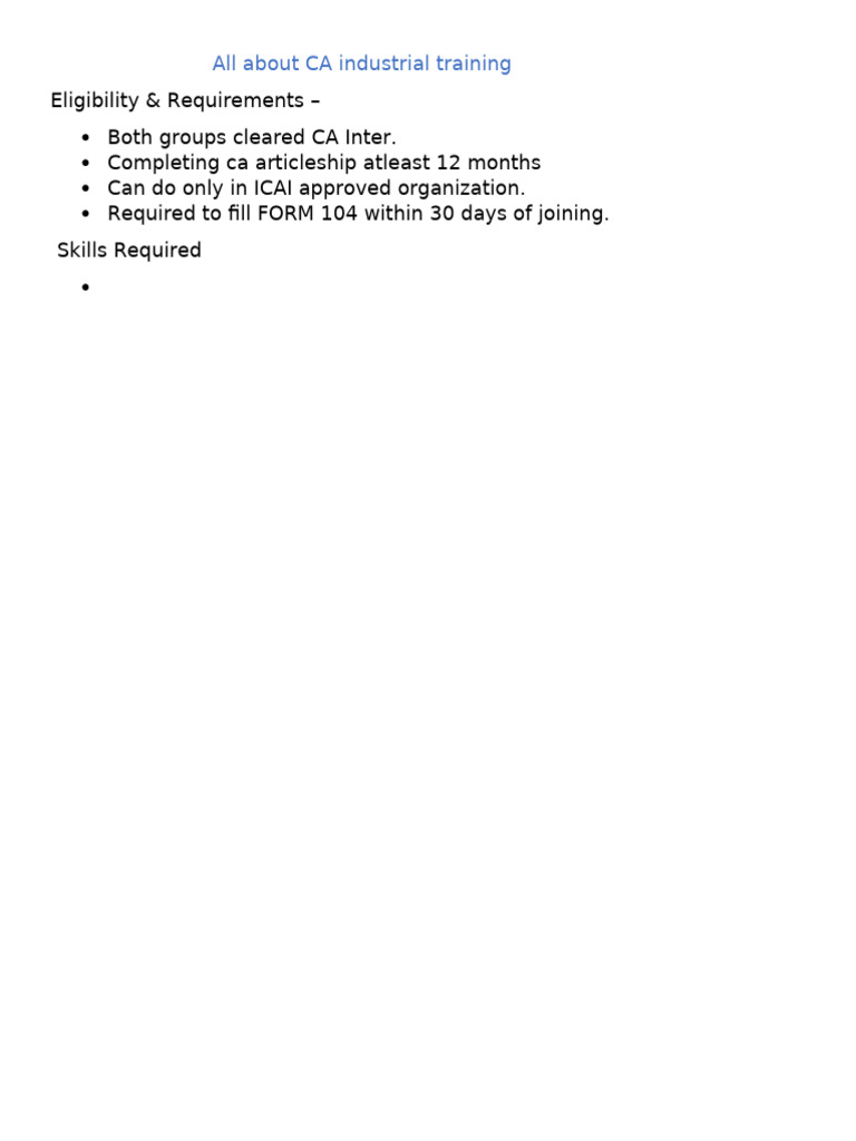 All About CA Industrial Training | PDF