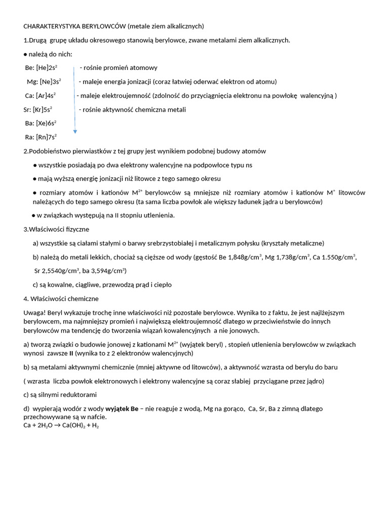 Berylowce I Ich Związki | PDF