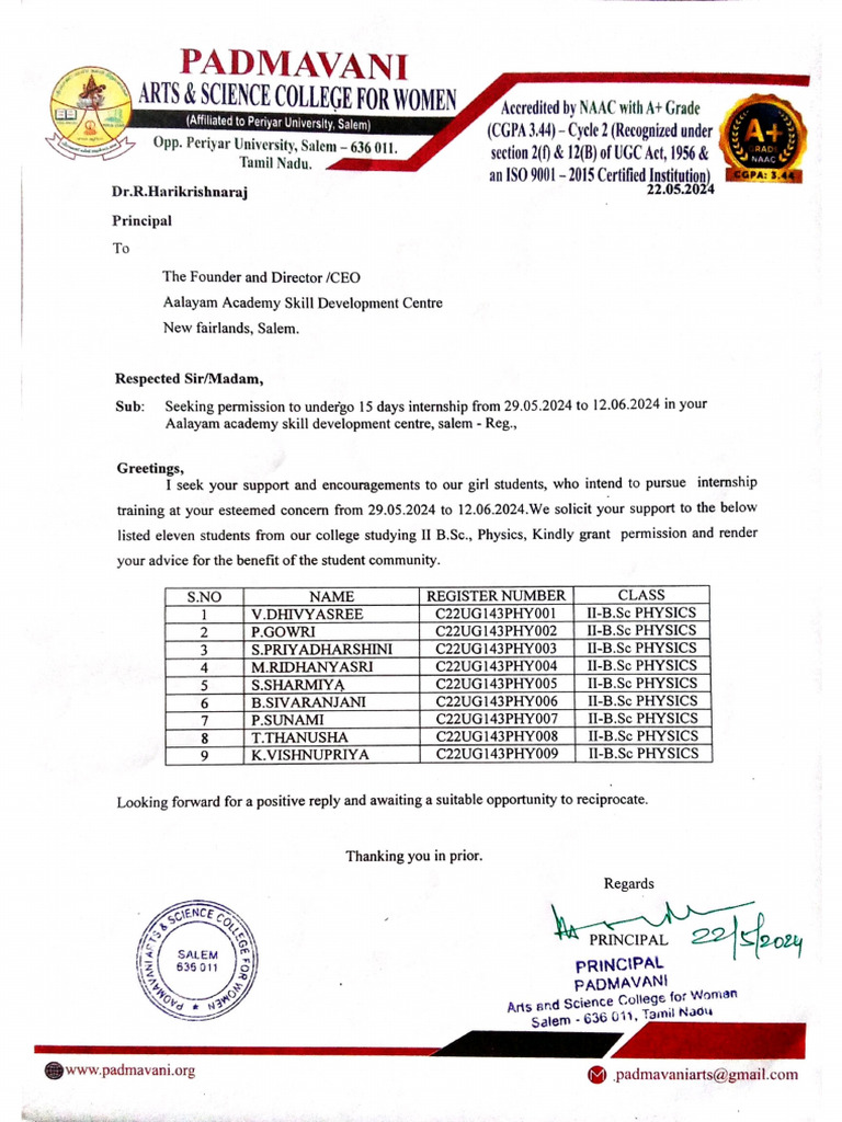 2023-24 UG Physics Internship | PDF