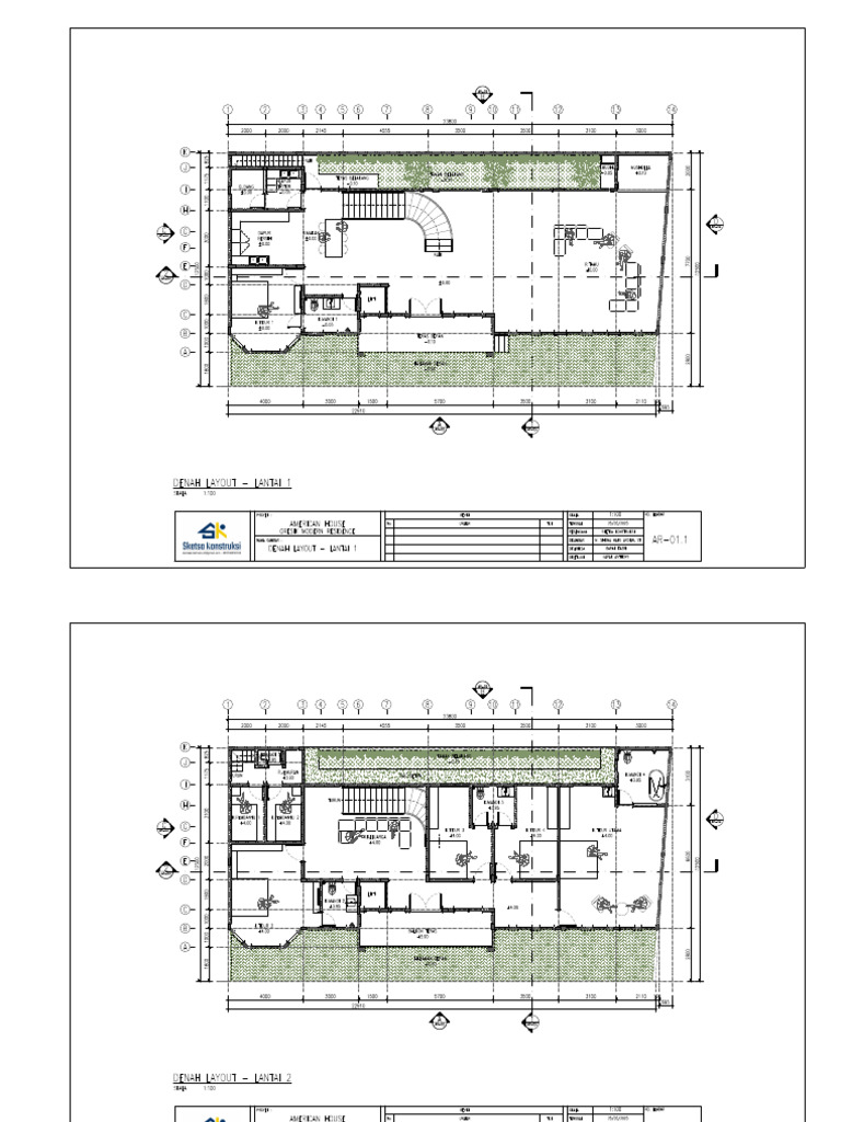Denah Arsitektur Lt.1 & Lt.2 | PDF