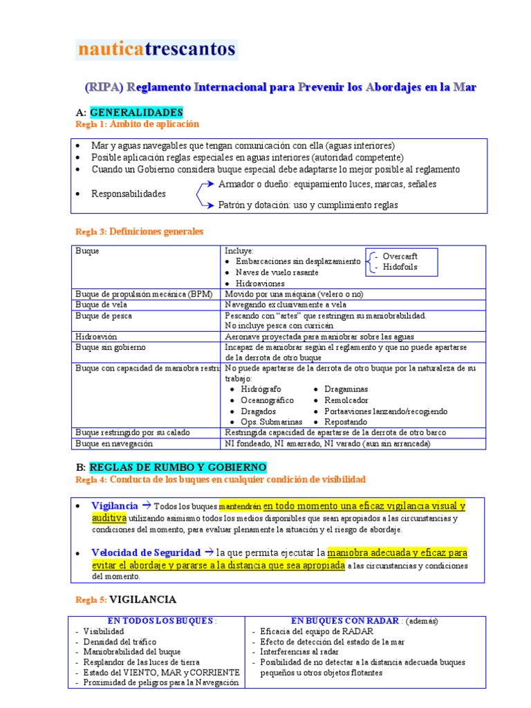 Manual Ripa Resumen | Descargar gratis PDF | Barcos | Buques