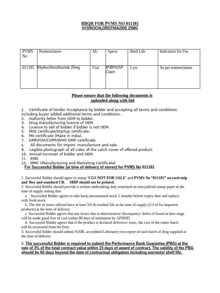 Pvms No Nomenclature AU Specn Shelf Life Indication For Use | PDF ...