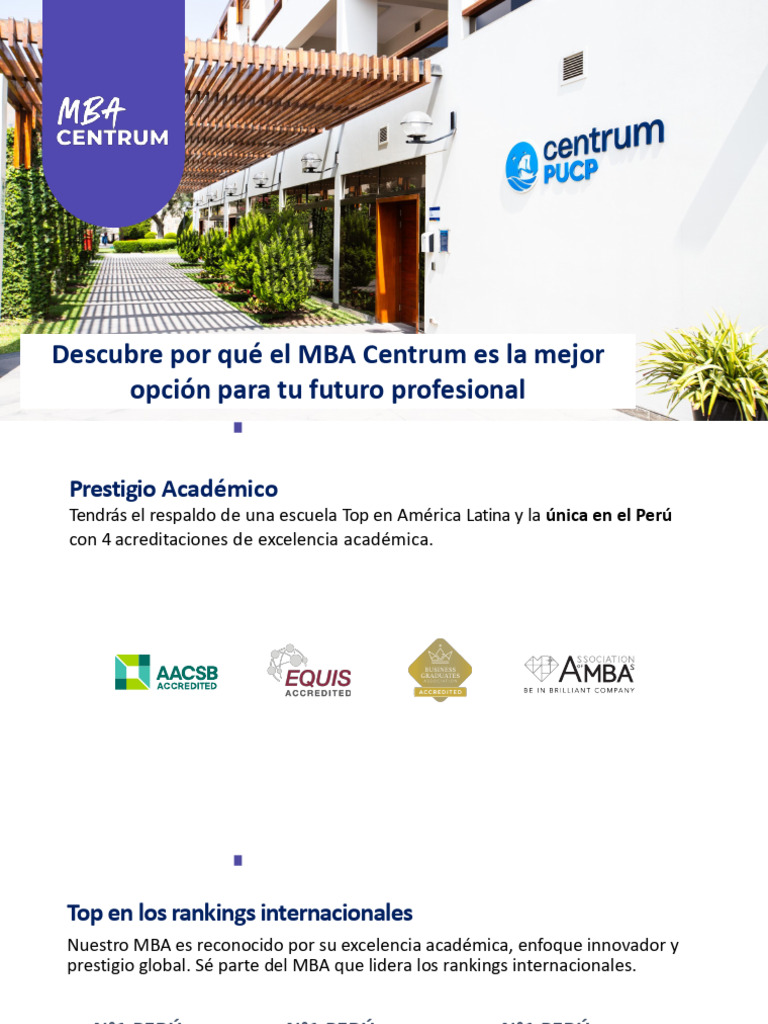 MBA Centrum: Excelencia y Oportunidades | PDF | Máster en ...