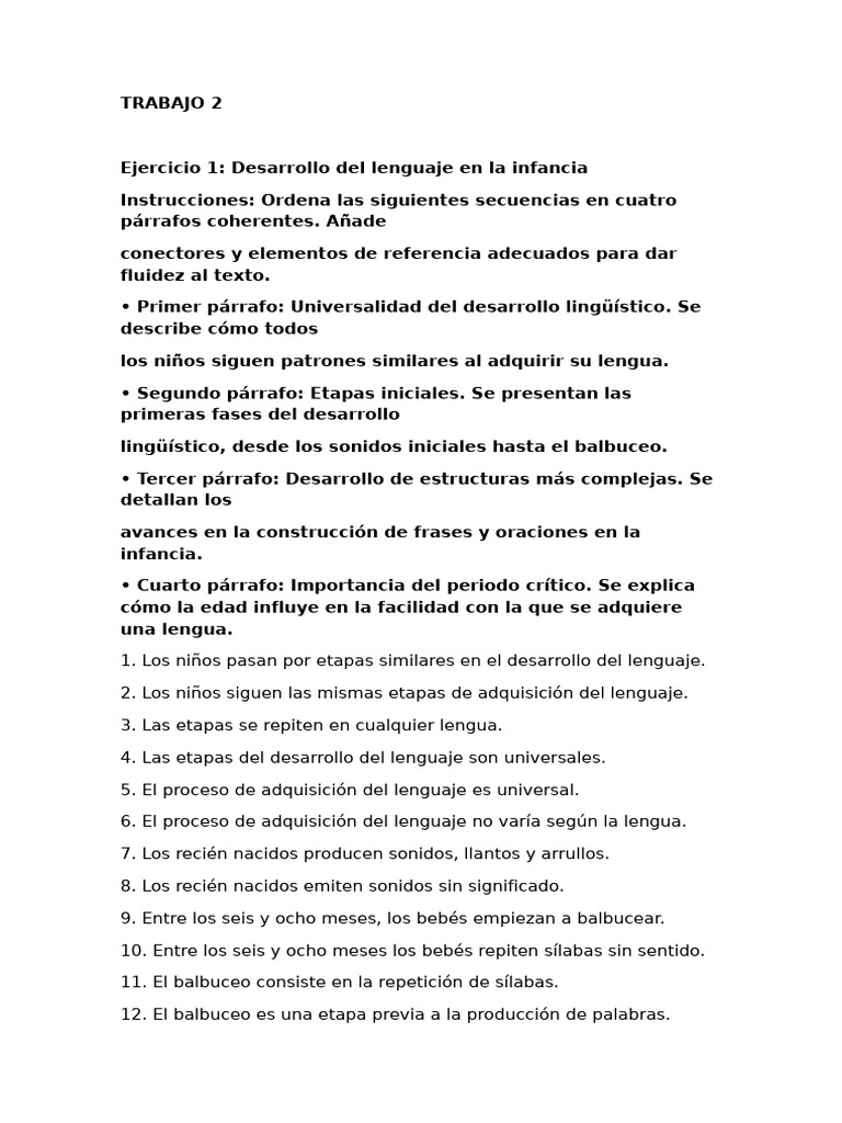 Trabajo 2 | PDF | Aquisición de idioma | Segundo lenguaje